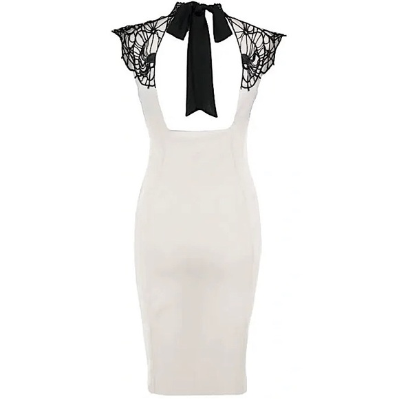 Rickety Rack | Dresses | Rickety Rack Black Guipure Lace Neck White ...